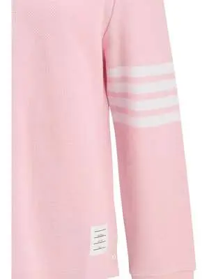Thom Browne Piqué Long-sleeve Polo - Pink