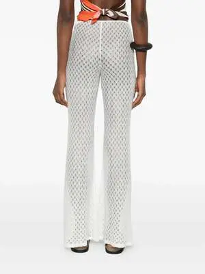 Missoni White Viscose Patterned Pants - Multicolor