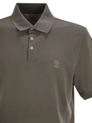 Brunello Cucinelli Cotton Polo Shirt With Printed Logo