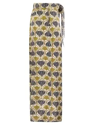 Max Mara Printed Silk Fluid Trousers - Multicolor