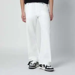 Off-White Cotton Trousers With Logo Detail