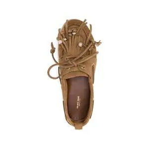 GOLDEN GOOSE Suede Loafers With Tassel And Bead Embellishment - Brown