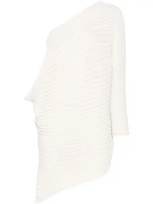 Issey Miyake Asymmetric Neck One-shoulder Top - Multicolor