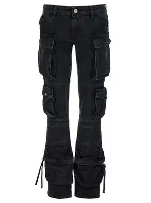 Attico Denim Cargo Jeans - Black
