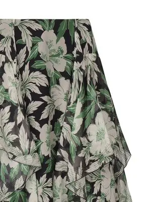 Loewe Silk Skirt With Floral Print - Multicolor