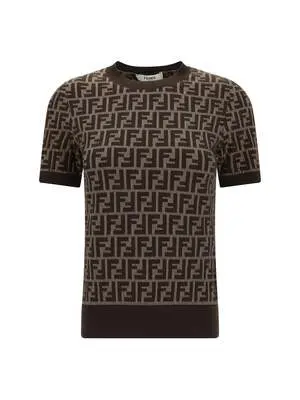 Fendi Ff Pattern Jacquard T-shirt