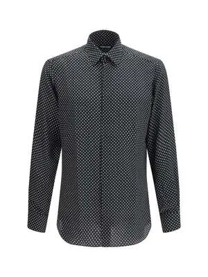TOM FORD Crepe De Dhine Polka Dot Shirt - Black