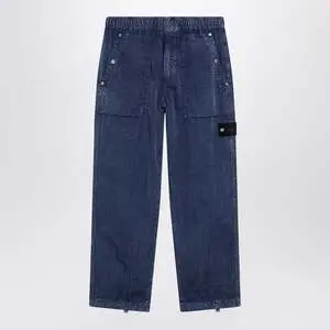 Stone Island Raw Edge Hem Pants For Men