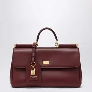 Dolce & Gabbana My Sicily Handbag In Burgundy Leather