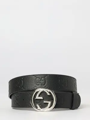 Gucci Embossed Interlocking G Belt - Black