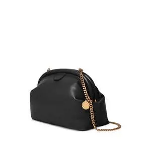 Stella McCartney Leather Clutch With Gold Tone Hardware - Black