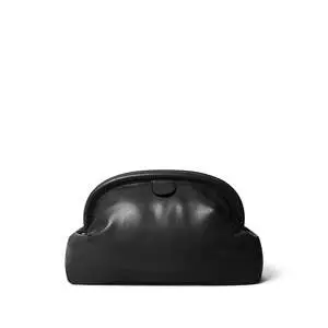 Stella McCartney Leather Clutch With Gold Tone Hardware - Black
