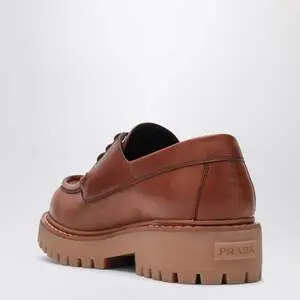 Prada Lace Up Moccasins In Leather