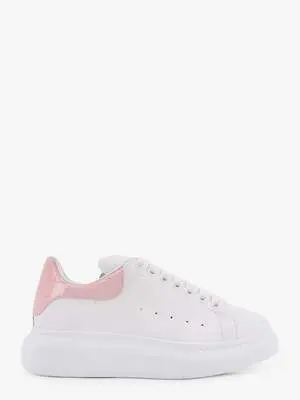 Alexander McQueen Oversize Leather Sneakers With Croc-effect Accent - Pink