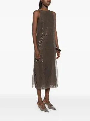 Brunello Cucinelli Silk Embellished Dress