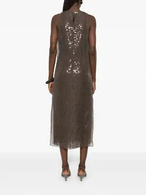 Brunello Cucinelli Silk Embellished Dress