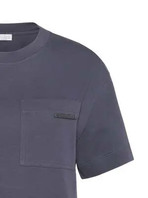 Brunello Cucinelli Cotton Jersey T-shirt With Pocket Detail