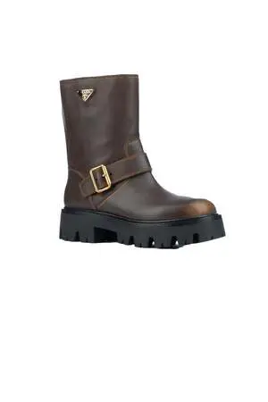 Prada Buckled Leather Boots