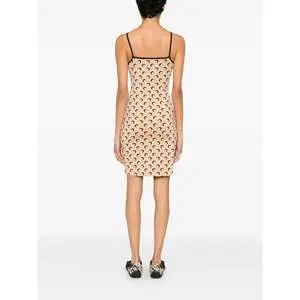 MARINE SERRE Moon Print V-neck Spaghetti Strap Dress