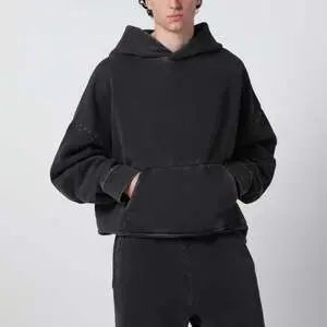 ENTIRE STUDIOS Washed Cotton Oversized Hoodie - Black