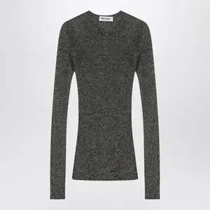 Miu Miu Lurex Long Sleeve V-neck Sweater - Multicolor