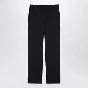 Gucci Wool Trousers With Gg Pattern - Black