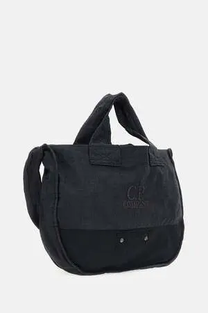 C.P. COMPANY Raffia Shopping Bag With Embroidered Logo