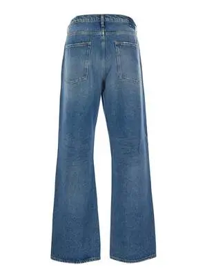 GOLDEN GOOSE Wide Leg Jeans With Bleach Effect - Multicolor