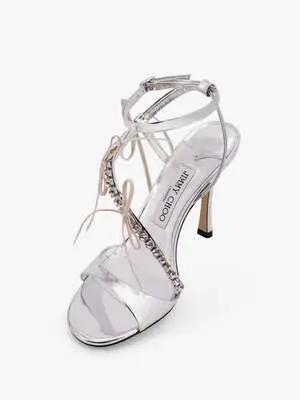 JIMMY CHOO Lula Leather Sandals With Rhinestone Detail - Multicolor