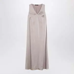 Max Mara Satin Sleeveless Maxi Dress