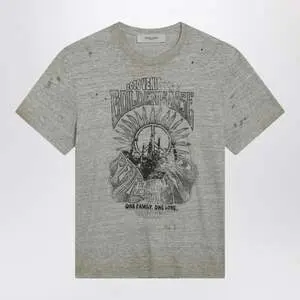 GOLDEN GOOSE Grey Vintage-effect T-shirt With Print