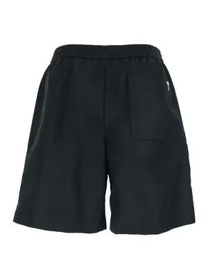AMI Paris Tech Fabric Elastic Waist Shorts With De Coeur Detail - Multicolor