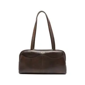 Prada Calf Leather Shoulder Bag - Brown