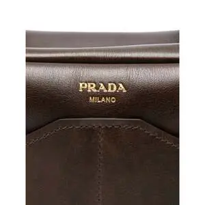 Prada Calf Leather Shoulder Bag - Brown