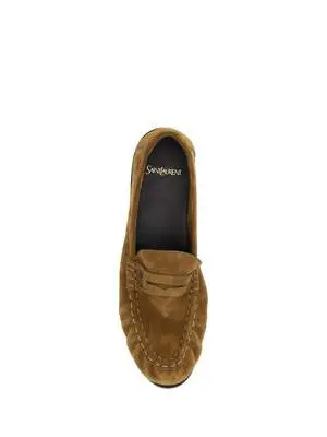 Saint Laurent Le Loafer Suede Loafers - Brown