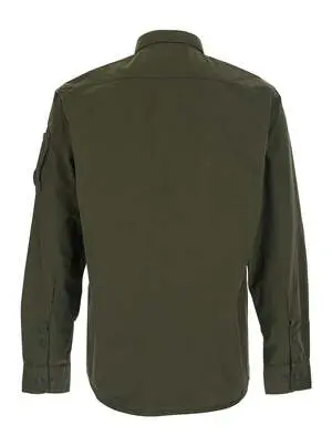 C.P. COMPANY Organic Gabardine Long Sleeve Lens Shirt - Multicolor