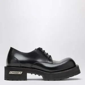 Balenciaga Calfskin Leather Derby Shoes - Black