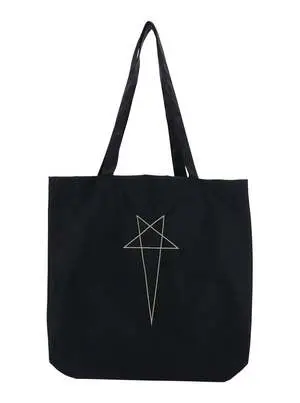 Rick Owens Black Fabric Tote Bag With Nylon Details