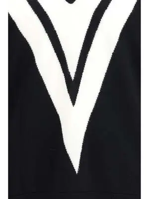 Valentino Garavani Virgin Wool Sweater With Intarsia V Detail