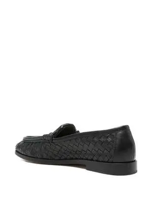 Bottega Veneta Silenzio Woven Leather Loafers - Multicolor
