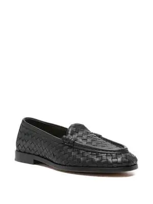 Bottega Veneta Silenzio Woven Leather Loafers - Multicolor