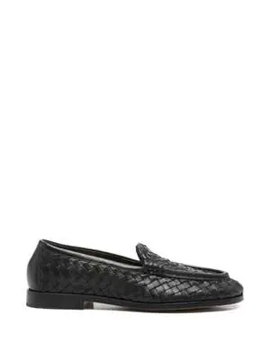 Bottega Veneta BOTTEGA VENETA Silenzio Woven Leather Loafers Multicolor