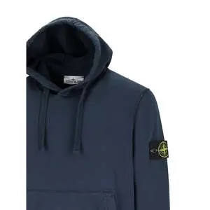 Stone Island Drawstring Hood Pouch Pocket Hoodie - Blue