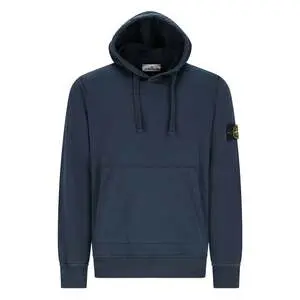 Stone Island Drawstring Hood Pouch Pocket Hoodie - Blue