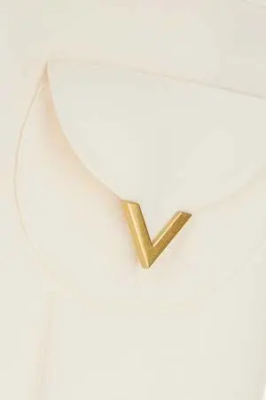 Valentino Garavani Cropped Trousers With Gold Tone V Detail