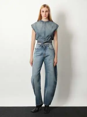Alaïa Belted Denim Top