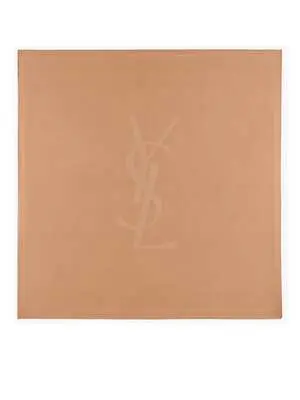 Saint Laurent Saint Laurent Women Cassandre Square Scarf In Silk Charmeuse Brown