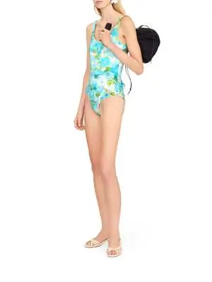 Chloé One-piece Swimsuit With Aquatic Flower Print - Multicolor