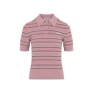 Miu Miu Striped Cotton Polo