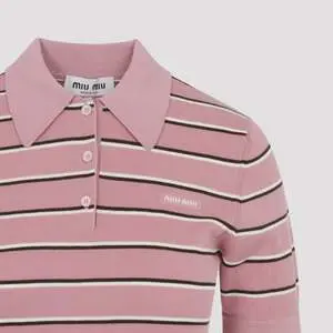 Miu Miu Striped Cotton Polo